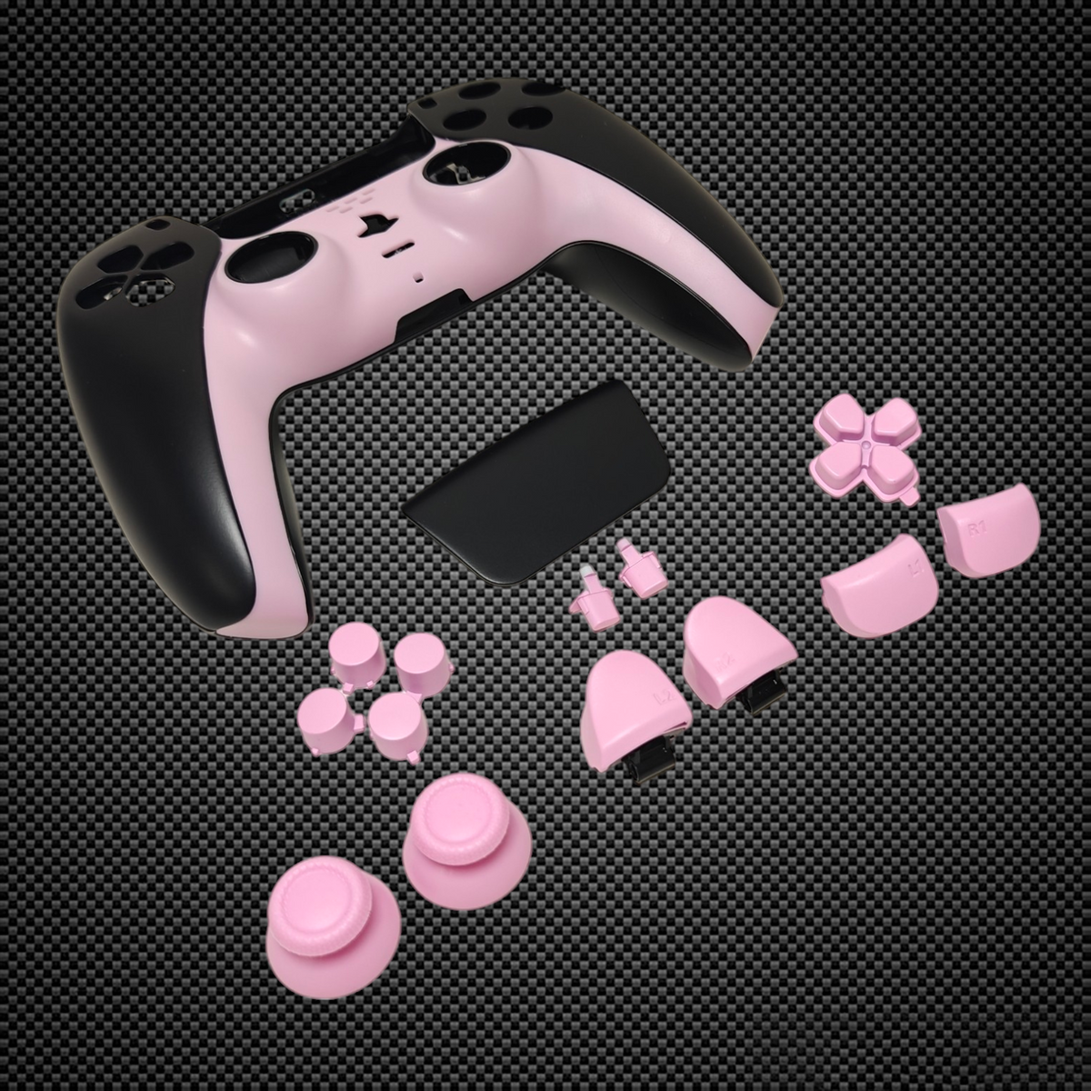 Black and Pink Themed PS5 Controller Full Shell Custom Airbrush ...