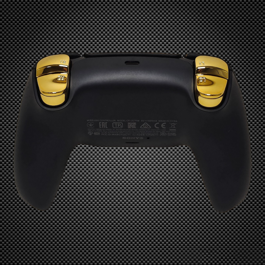 Golden Waves Black Themed PS5 Custom Dualsense Controller – Primzstar Modz