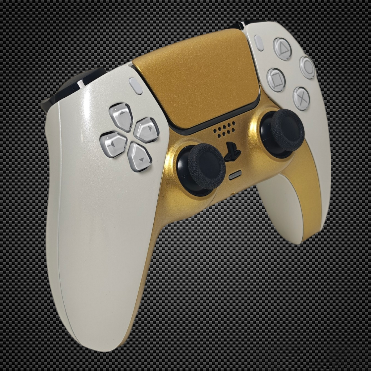 Pearlescent White & Gold Themed PS5 Custom Dualsense Controller ...