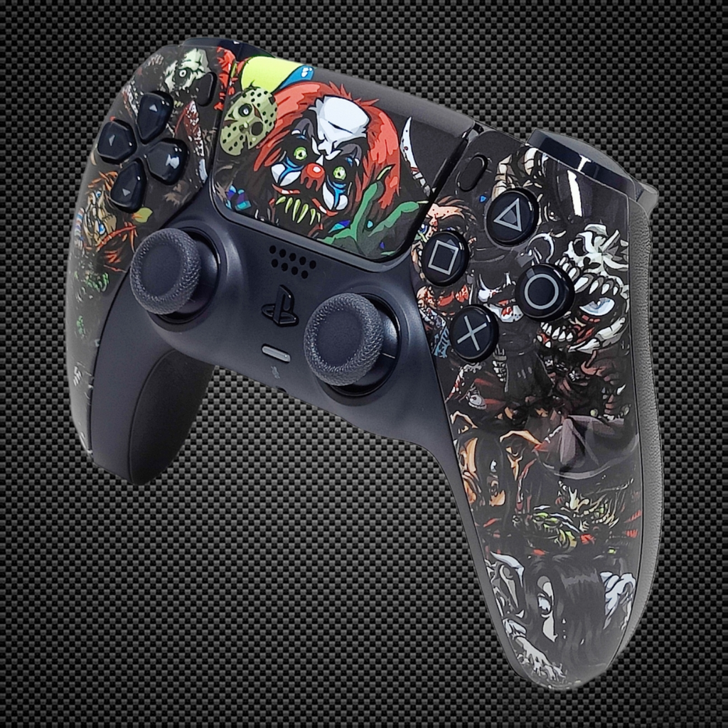 Scary Horror Themed PS5 Custom Dualsense Controller – Primzstar Modz