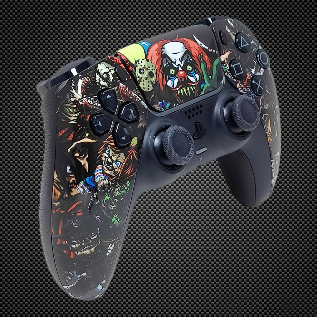 Scary Horror Themed PS5 Custom Dualsense Controller – Primzstar Modz