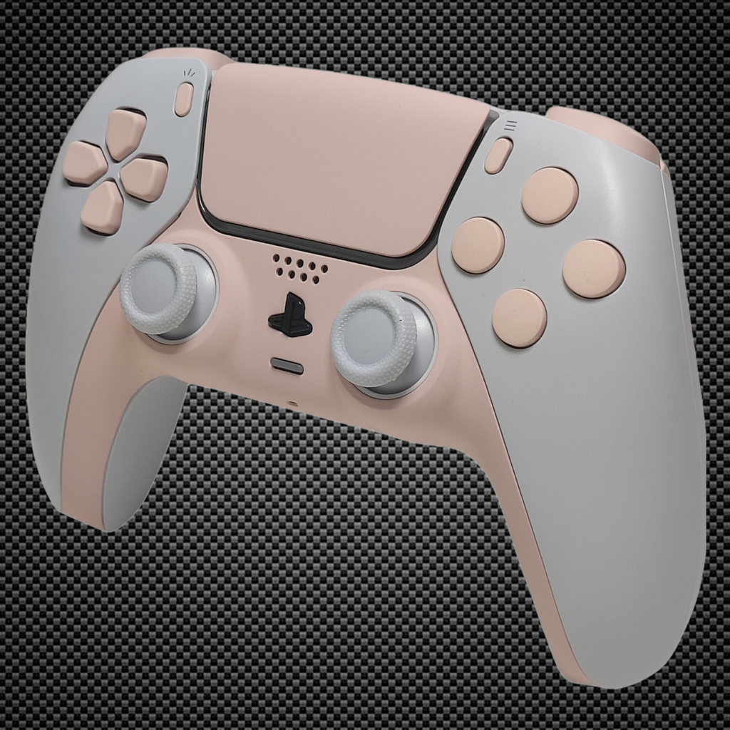 Arctic White Baby Pink PS5 Custom Dualsense Controller – Primzstar Modz