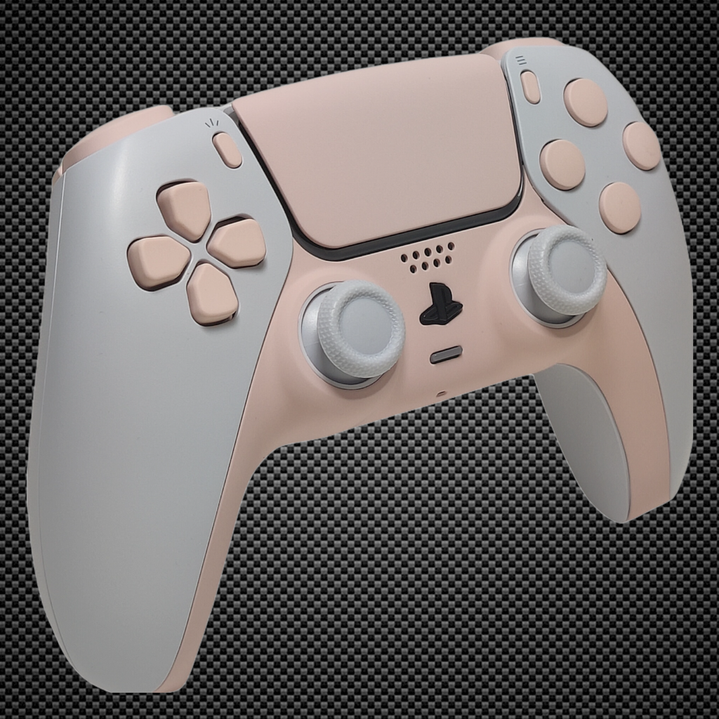 Arctic White Baby Pink PS5 Custom Dualsense Controller – Primzstar Modz