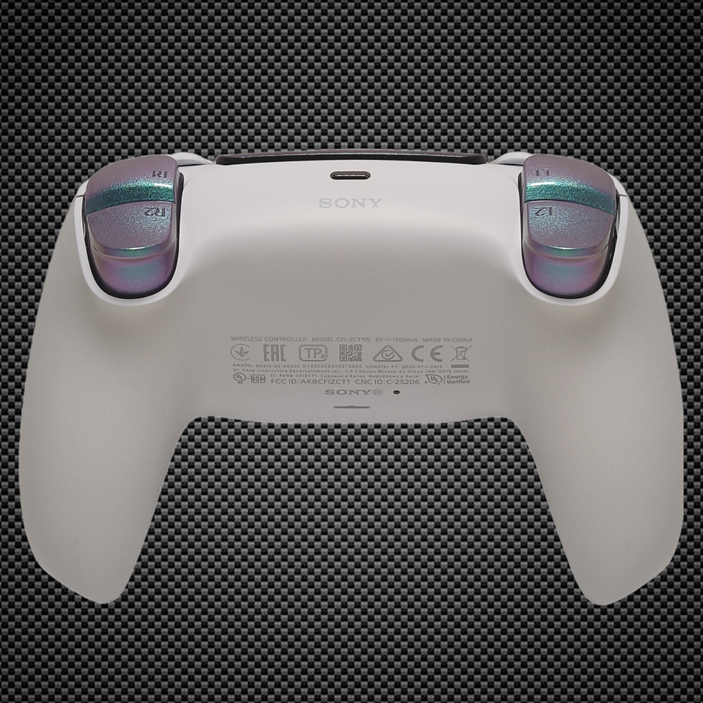 Arctic White Chameleon Green PS5 Custom Dualsense Controller ...