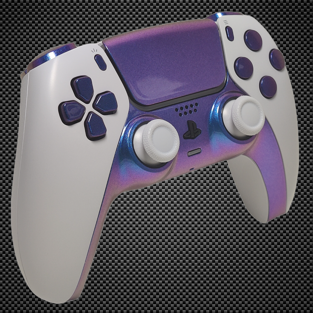 Arctic White Chameleon Blue PS5 Custom Dualsense Controller – Primzstar ...