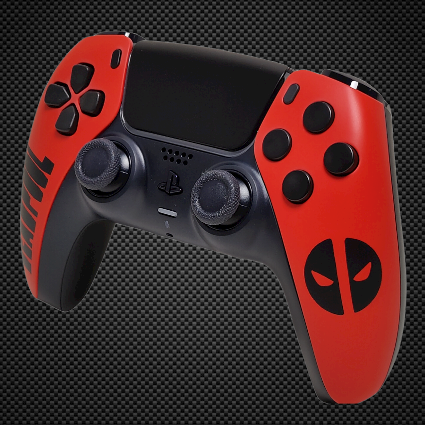 Deadpool Themed PS5 Custom Dualsense Controller – Primzstar Modz