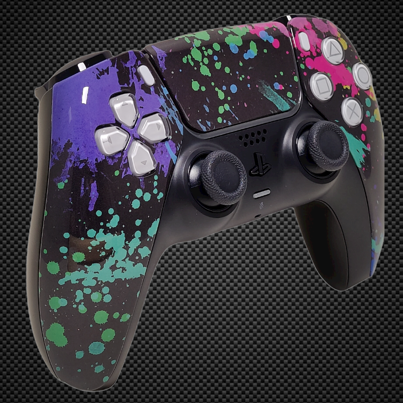 Paint Splatter Themed PS5 Custom Dualsense Controller – Primzstar Modz