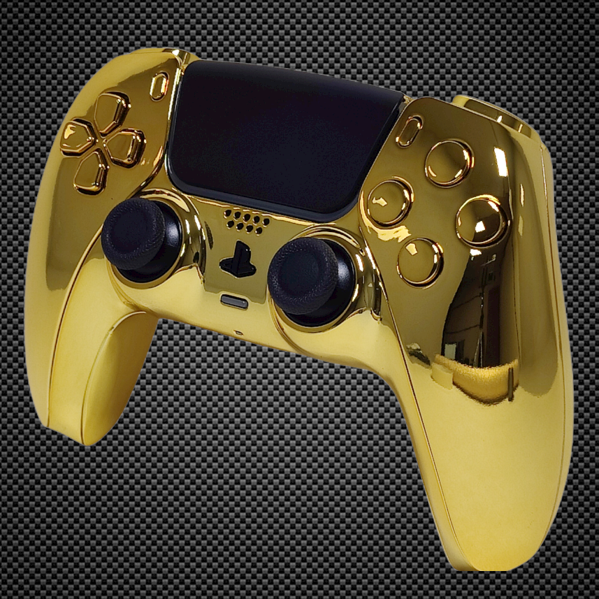 Chrome Gold Edition PS5 Custom Dualsense Controller – Primzstar Modz