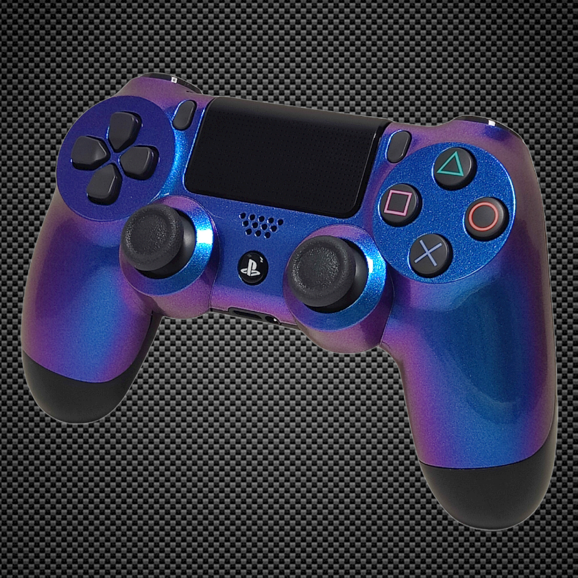 Chameleon Blue & Purple Themed Official PS4 Controller V2 Custom ...
