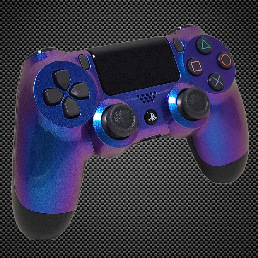 Chameleon Blue & Purple Themed Official PS4 Controller V2 Custom ...
