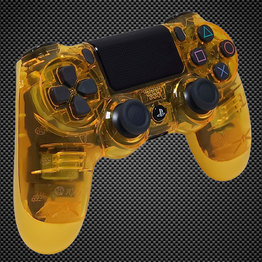 Crystal Transparent/Clear Yellow Themed Official PS4 Controller V2 Cus ...