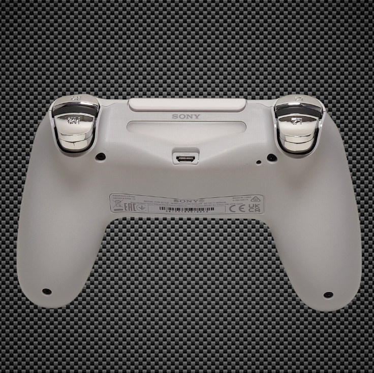 Arctic White Themed w/ Chrome Silver Buttons Official PS4 Controller V ...